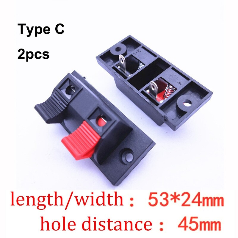 2pcs Connector Terminal 2P 4P Jack Audio Speaker Terminals Breadboard ...