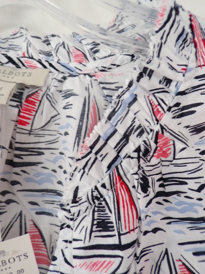 NWT NEW SUMMER TALBOTS FACTORY SZ MEDIUM SAILBOATSLEEVELESS COTTON TOP ...