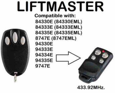 LIFTMASTER GARAGE DOOR Remote Control ELECTRIC OPENER Key Fob Zapper ...