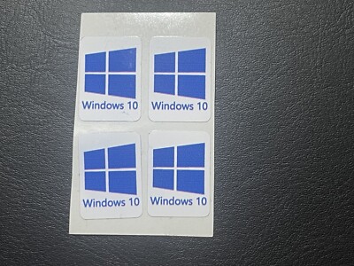 4 X STICKERS ON 1 SHEET ORIGINAL Windows 10. STICKERS LABEL LOGO BADGE ...