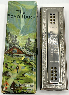 The Echo Harp Harmonica M. Hohner Bell Metal Reeds Made in Germany Key ...