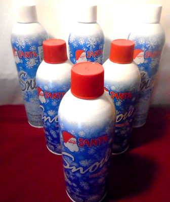 Lot 6 cans Santa Fake Artificial Snow Spray Aerosol 4 Cans Full 2 Cans ...