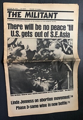 1973 Left Wing Socialist Newspaper The Militant For Working People | eBay