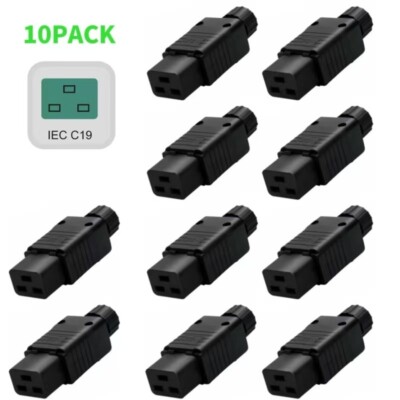 (10PACK)PDU/UPS IEC320 C19 Female Plug DIY Rewirable Power Connector ...