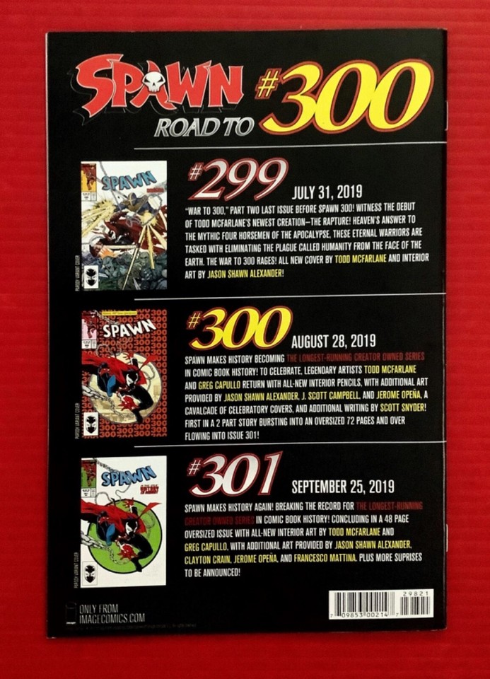 SPAWN #298 MCFARLANE VIRGIN VARIANT COVER NEAR MINT BUY SPAWN COMICS TODAY | eBay