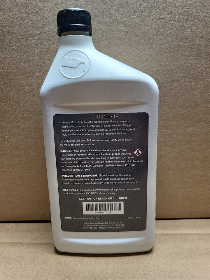 OEM Nissan Matic-p Transmission Fluid 1qt. 999MP-MTP10P | eBay