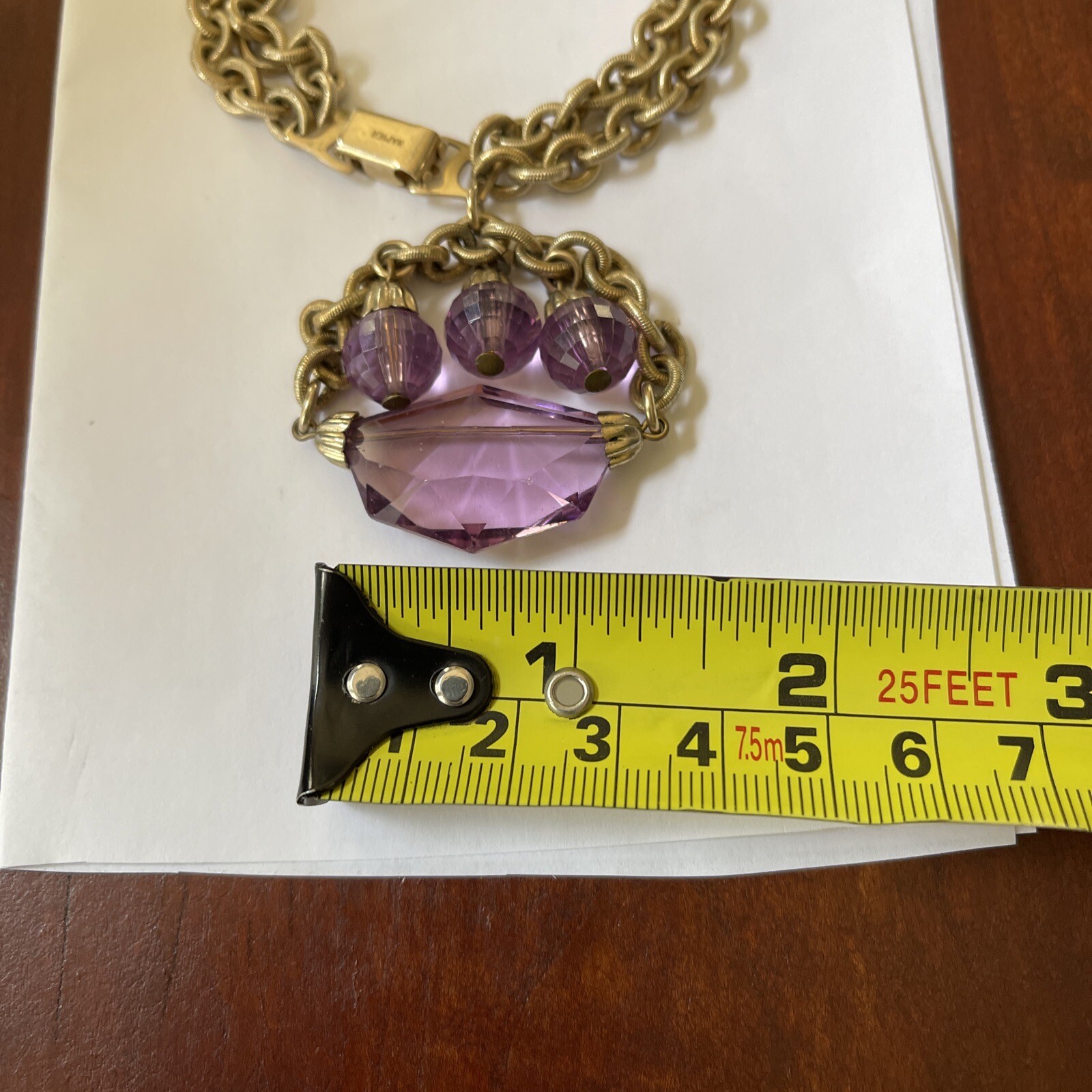 Vintage 1950’s Napier Purple Glass Faceted Bead Brac… - Gem