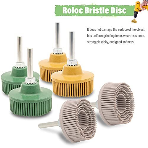 2 Inch Bristle Disc,6 Pieces Roloc Bristle Disc Grade - 120# 80# 50 ...
