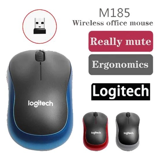Logitech m185 wireless mouse 2.4GHz USB 1000dpi mice | eBay