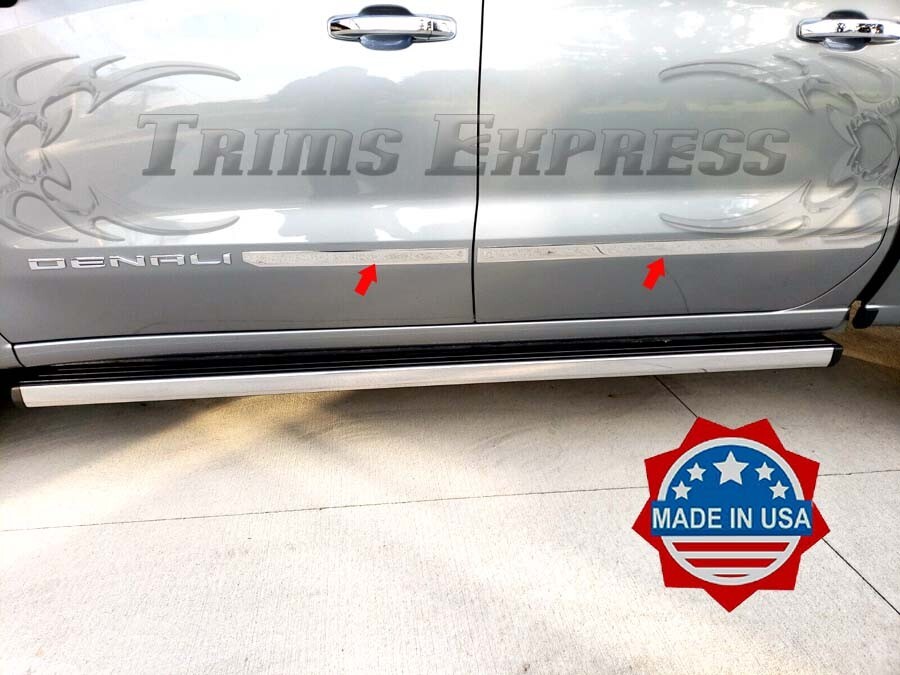 2019-2025 GMC Sierra Crew Cab DENALI Stainless Body Side Molding Trim 1 ...