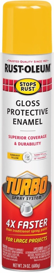 Rust-Oleum 334128 Stops Rust Turbo Spray Paint, 24 oz, Gloss (Select ...