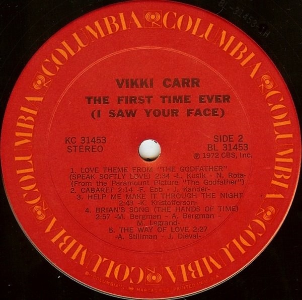 Vikki Carr, The First Time Ever (I Saw Your Face), (LP), VG, 3942847075 ...