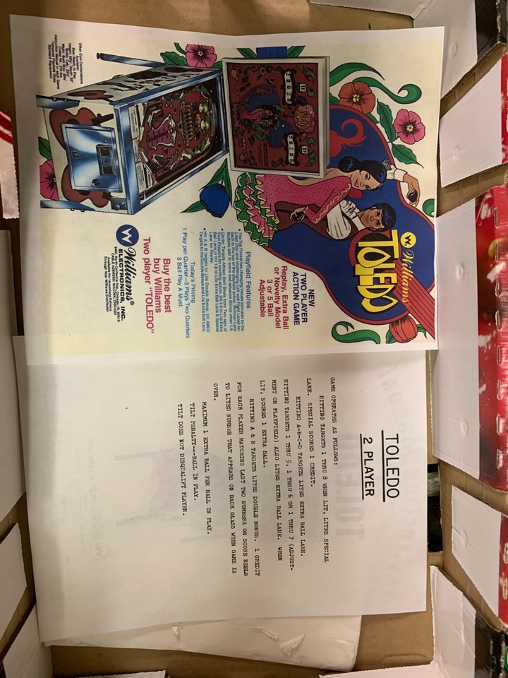 Williams TOLEDO Pinball Machine (project game, as-is, previously ...