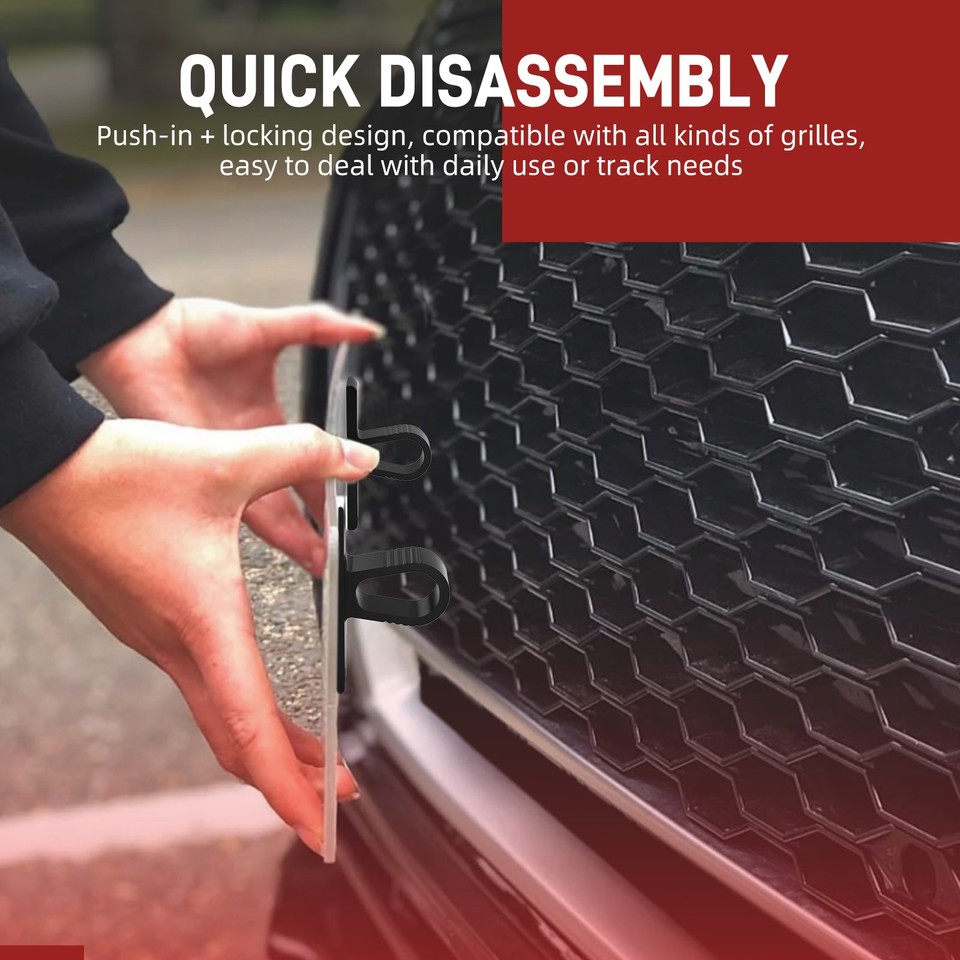 No Drill Front License Plate Relocator Clips For Honeycomb Grilles 25 ...