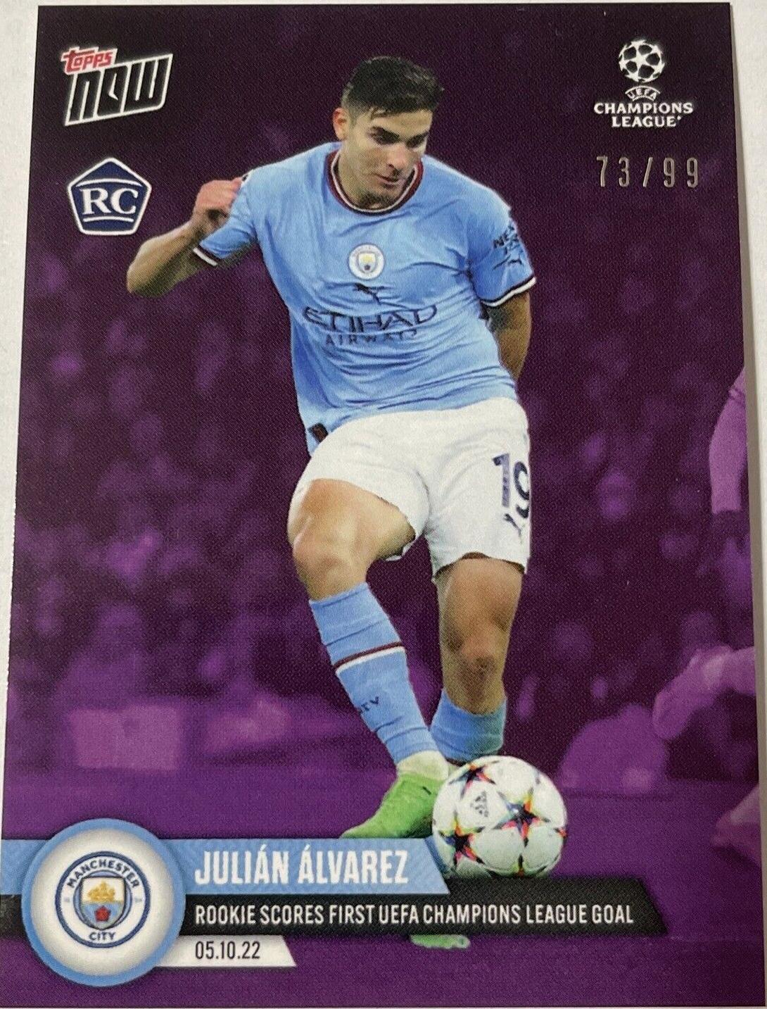 2022-23 Topps Now UCL - Julian Alvarez #034 Purple /99 (RC) for sale ...