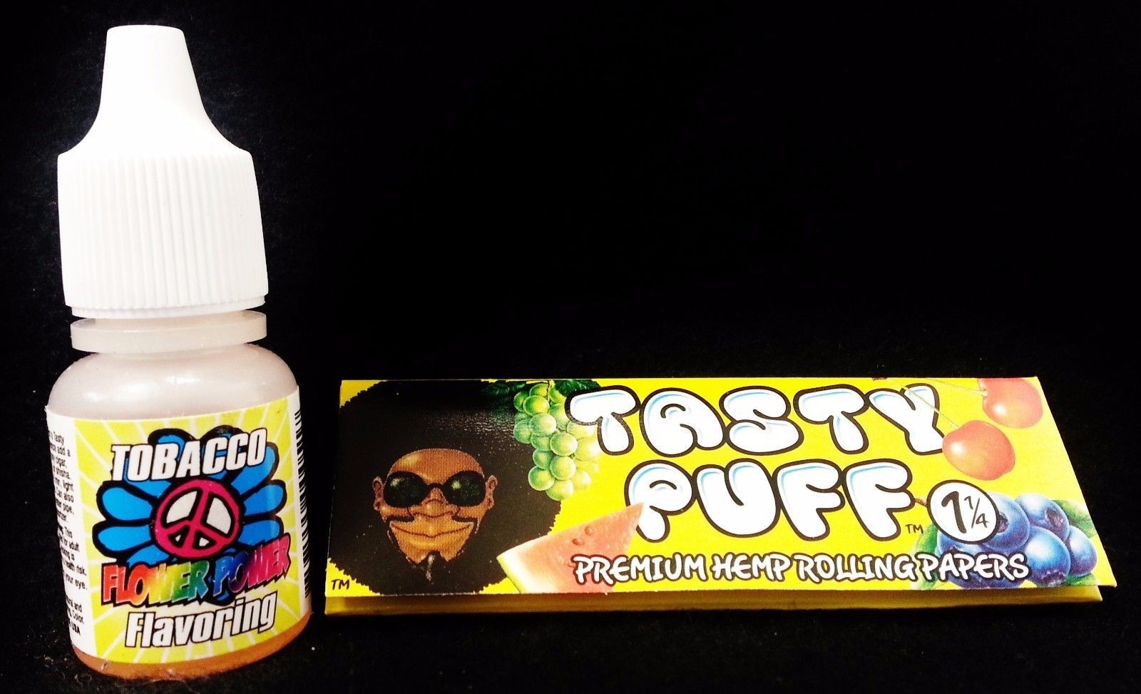 Tasty Puff Flower Power Drops Bottle .25 oz & 1 Pack 1 1/4 Rolling ...