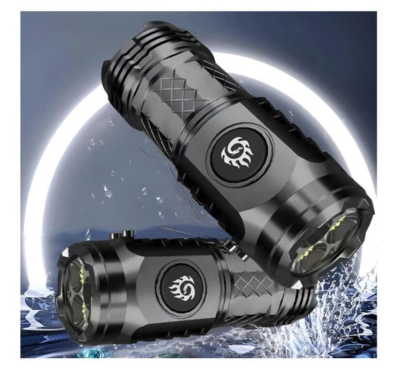 German Three-Eyed Monster Mini Super Power Flashlight Pocket Clip ...