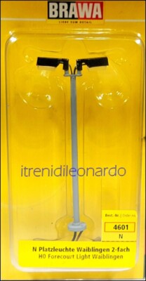 BRAWA 4601 lampione doppio con luce angolare H. 7,3 cm. scala N. | eBay