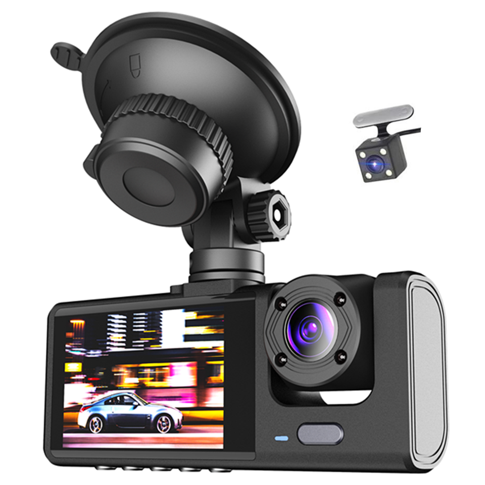 HD Dash Cam Car DVR Video Recorder G-sensor 1080P 3 Lens Front And Rear ...