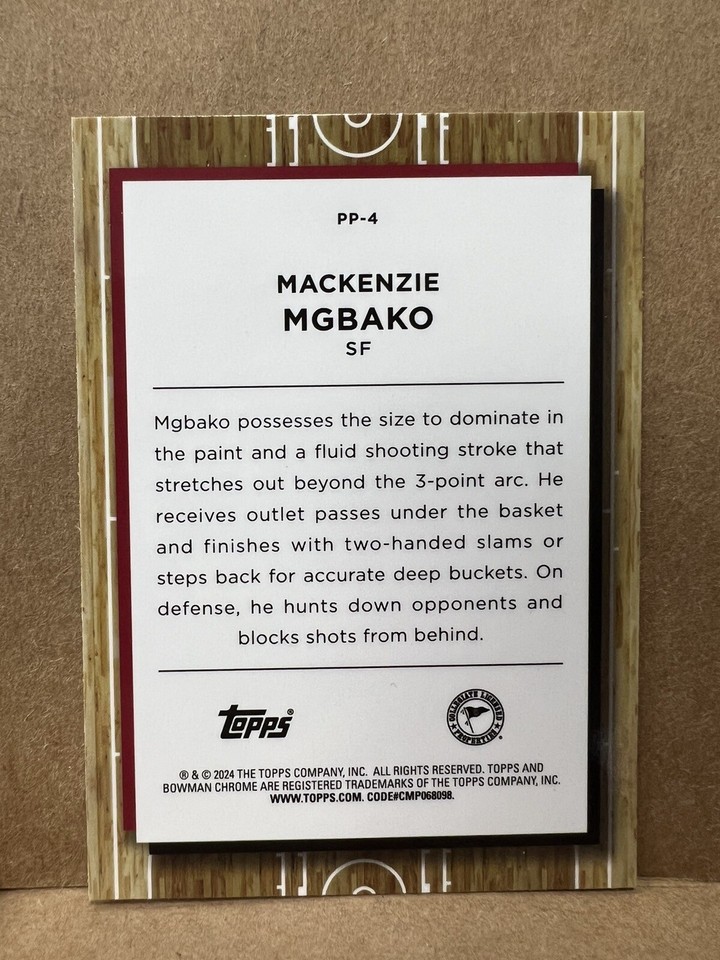 Mackenzie Mgbako 2024 Bowman Chrome U Prodigal Playmakers Indiana ...
