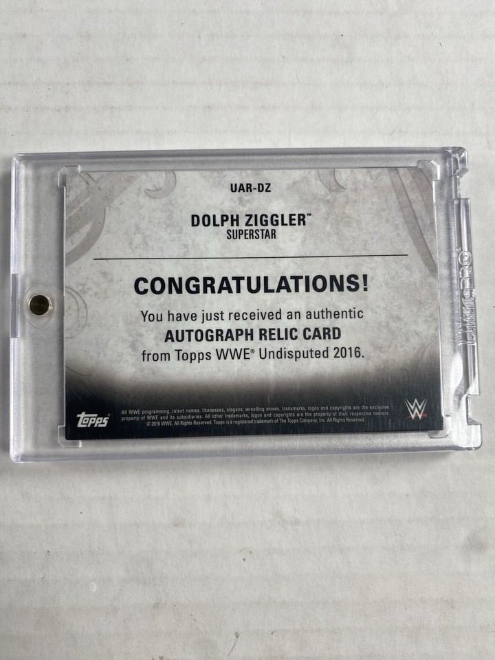 2016 Topps WWE Undisputed Autographed Relic Dolph Ziggler #UAR-DZ Gold ...
