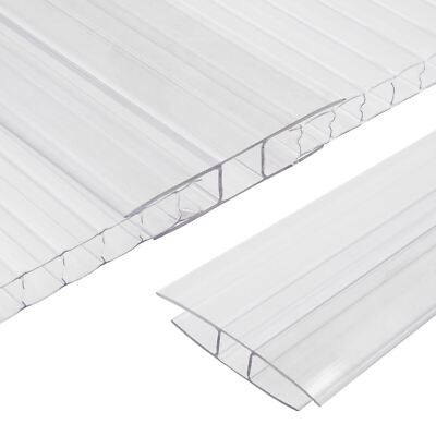 Polycarbonate H Section Joiner Clear 4/6mm 10mm 16mm Greenhouse Pergola ...