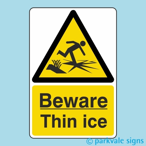 Beware Thin Ice Sign | eBay
