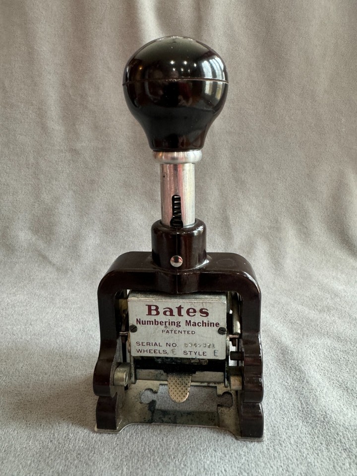 Vintage Bates Numbering Machine Multiple Movement Stamp | eBay