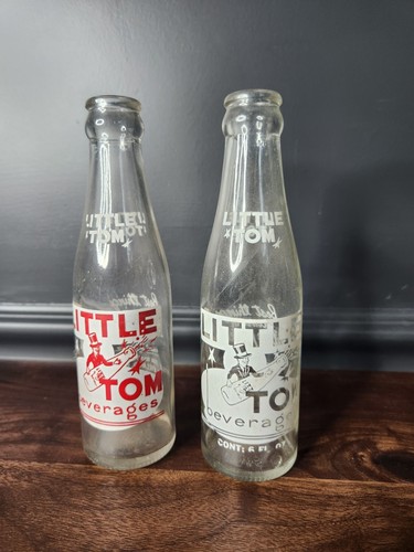 2 Vintage Antique Little Tom Beverages Soda Pop Bottles Bottling ...