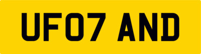 ANDY FAST CAR UFO REG NUMBER PLATE UF07 AND NO HIDDEN FEES ANDREW ANDI ...
