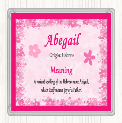 Abegail Name Meaning Drinks Mat Coaster Pink | eBay UK