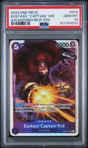 2023 ONE PIECE AWAKENING NEW ERA OP05-074 EUSTASS CAPTAIN KID PSA 10 ...