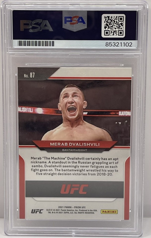 Merab Dvalishvili Signed Auto 2021 Prizm UFC Rookie Card PSA/DNA ...