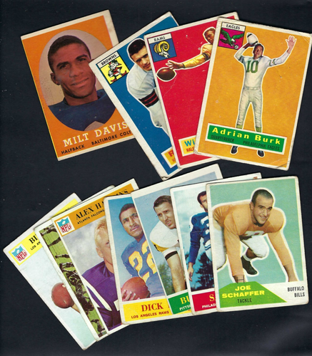 VINTAGE FOOTBALL CARD LOT X 11 ...1956-1966 LOW TO MID GRADE | eBay