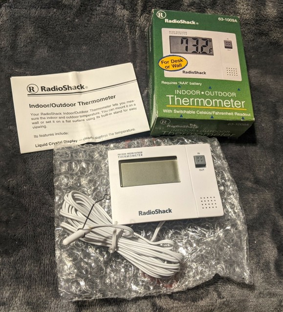 Radio Shack Indoor Outdoor Thermometer 63-1009 Vintage for sale online ...