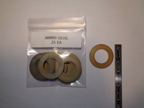 AIRCRAFT FLAT STEEL WASHERS AN960-1616L / NAS1149F1632P SET OF 25 EACH ...