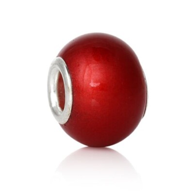 Red European Glass Beads Lot 3 pcs Lampwork Large hole Charm G13 | eBay