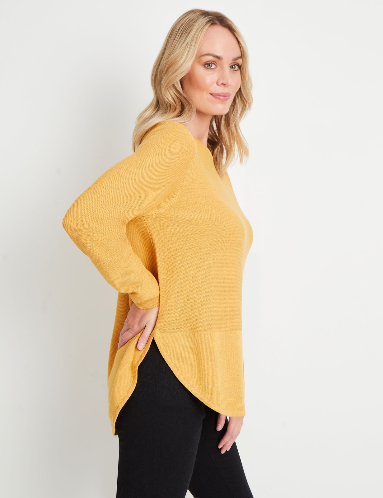 RIVERS - Womens Jumper Pullover Sweater Orange Winter Long Solid Curved Hem Casu | eBay