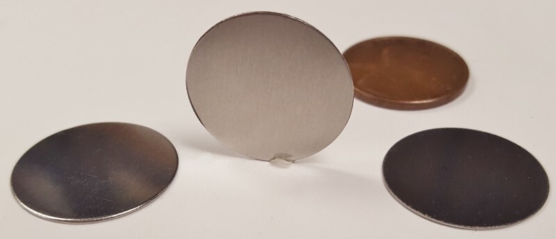 12 VINTAGE STEEL FLAT ROUND DISC 19mm. SILVER METAL STAMPING FINDINGS ...