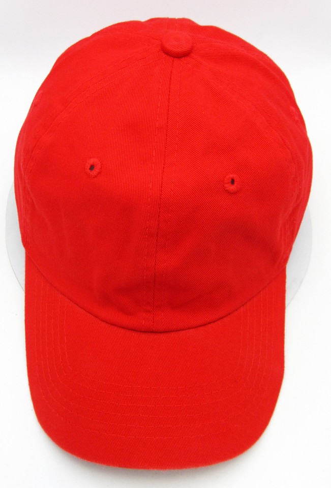 Red Ball Cap Unstructured Dad Hat 100%cotton Adjustable OSFM Curved ...