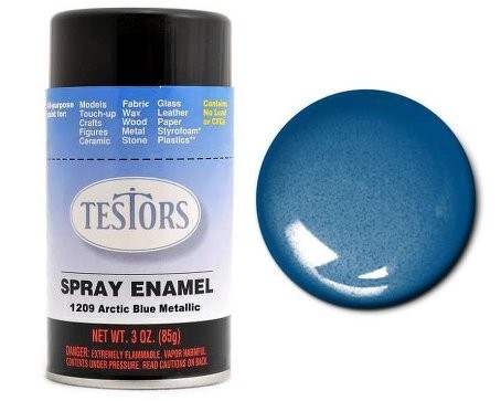 TES-1209 Testors 3oz. Spray Finishing Enamel Arctic Blue Metallic (3/Bx ...