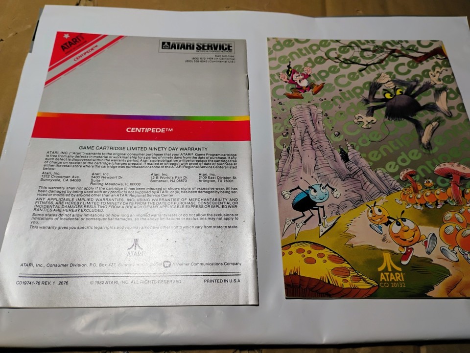 Atari 2600 Centipede Instruction Manual With Comic Book | eBay