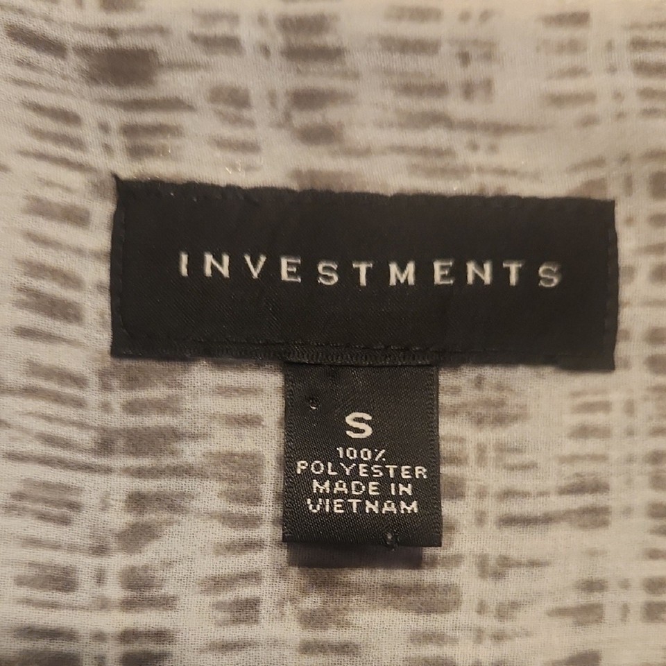 Investments White and Gray Textured Blouse Size Small | eBay