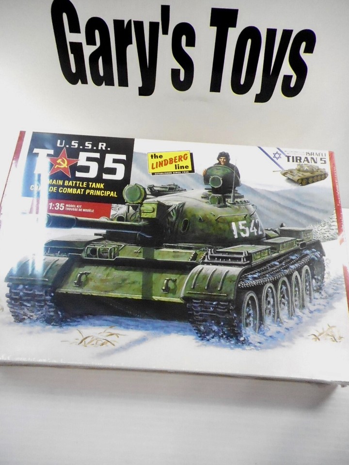 MODEL KIT LINDBERG USSR T 55 TANK ISRAELI TIRAN 5 U.S.S.R. 1/35 SEALED ...