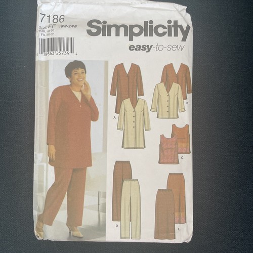 Simplicity 7186 NEW Simple Jacket & Skirt, Pant, Top Size 18-24 EASY | eBay