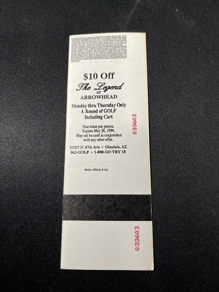 Seattle Mariners vs San Diego Padres - MLB - Full Ticket Stub - March ...