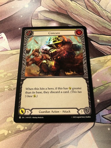 Concuss HVY075 Yellow Rainbow Foil Heavy Hitters Flesh And Blood FAB ...