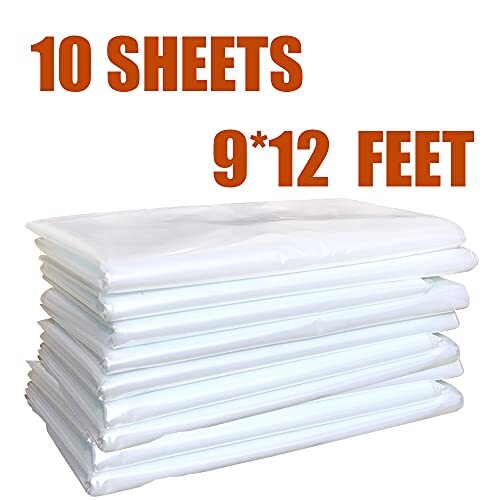 10 Pieces Plastic Drop Sheets For Painting Waterproof And Dustproof ...