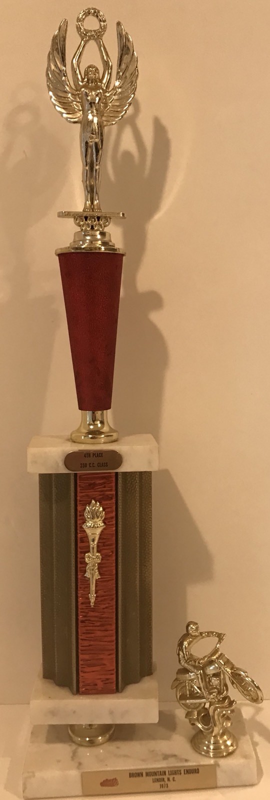 Vintage 1973 Motorcycle Racing Trophy Brown Mountain NC 23 Inch Tall | eBay