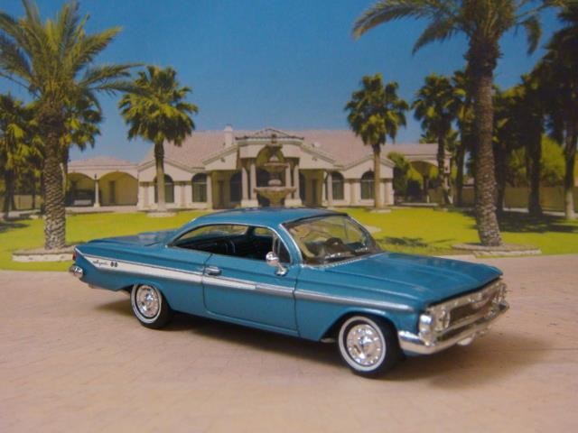 Muscle Car 1961 Chevy Impala Bubble Top 409ci V8 SS Sport Coupe 1/64 ...